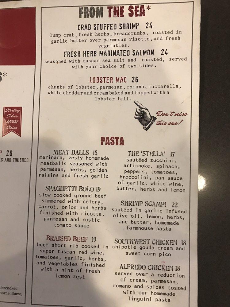 Menu at The Dish Room restaurant, Burlington