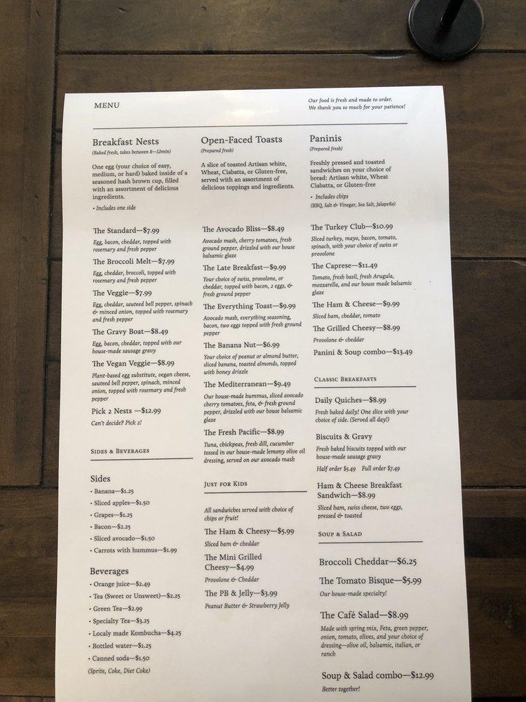 Menu at The Gathering Cafe Downtown Ocala, Ocala