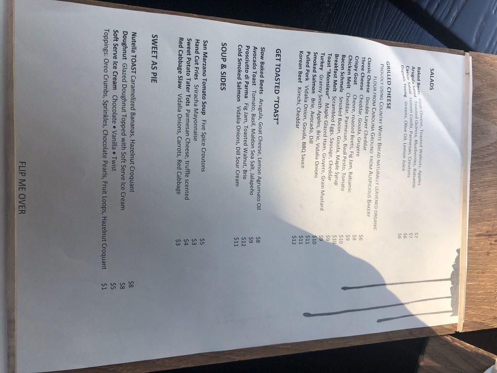 Menu at Toasted Barrel Savannah, Savannah