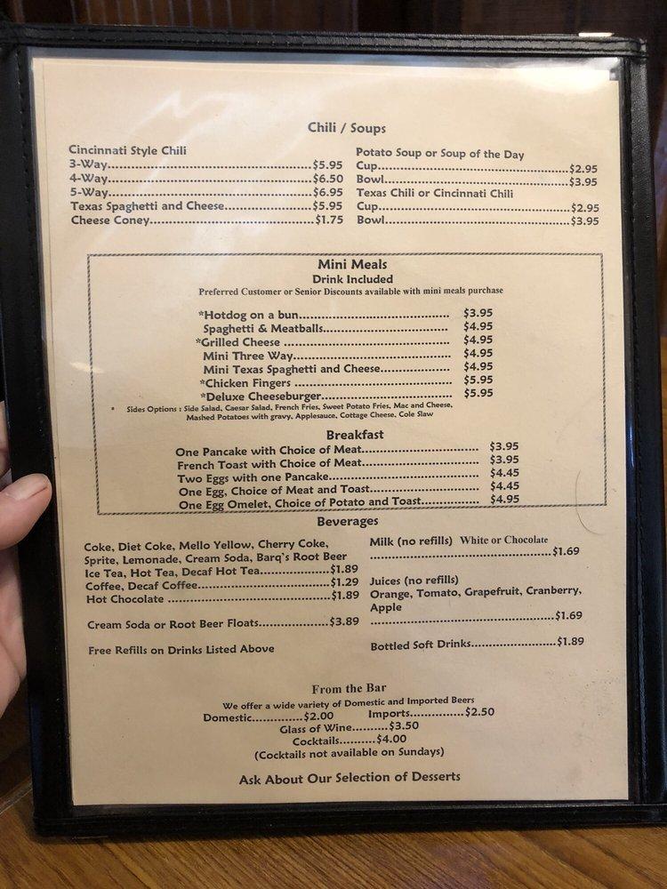 Menu at Brotherton's Family Restaurant, Cincinnati