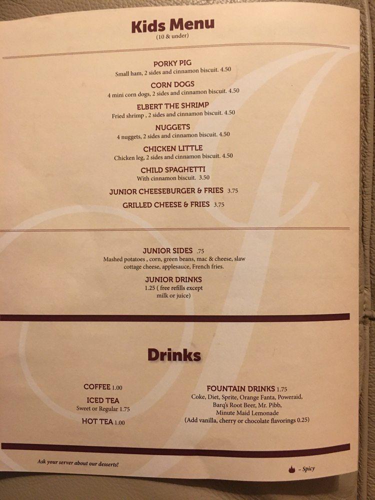 Menu at Double Decker Drive In steakhouse, Greencastle