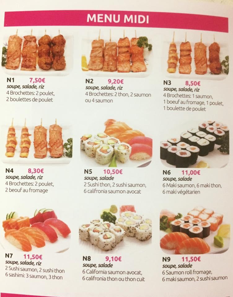 Menu at Naga Sushi Business restaurant, La Garenne-Colombes
