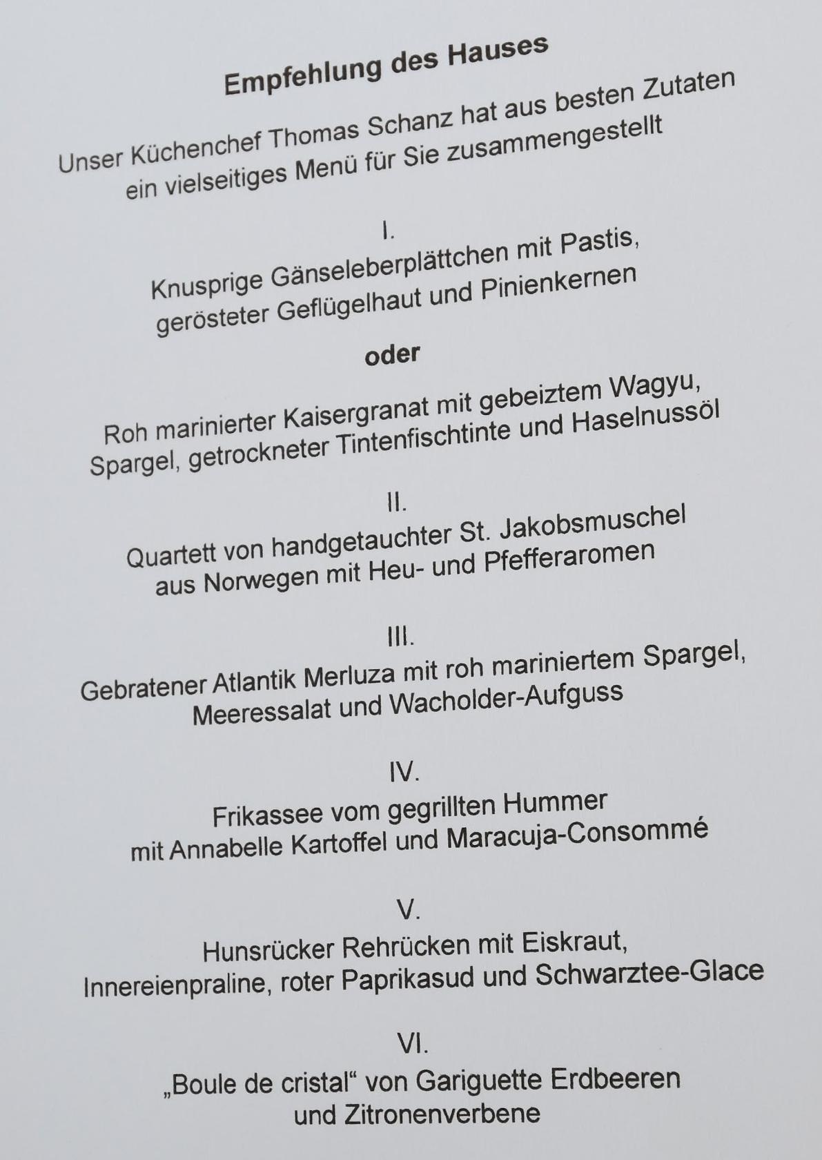 Speisekarte von schanz. restaurant., Piesport, Bahnhofstraße 8A