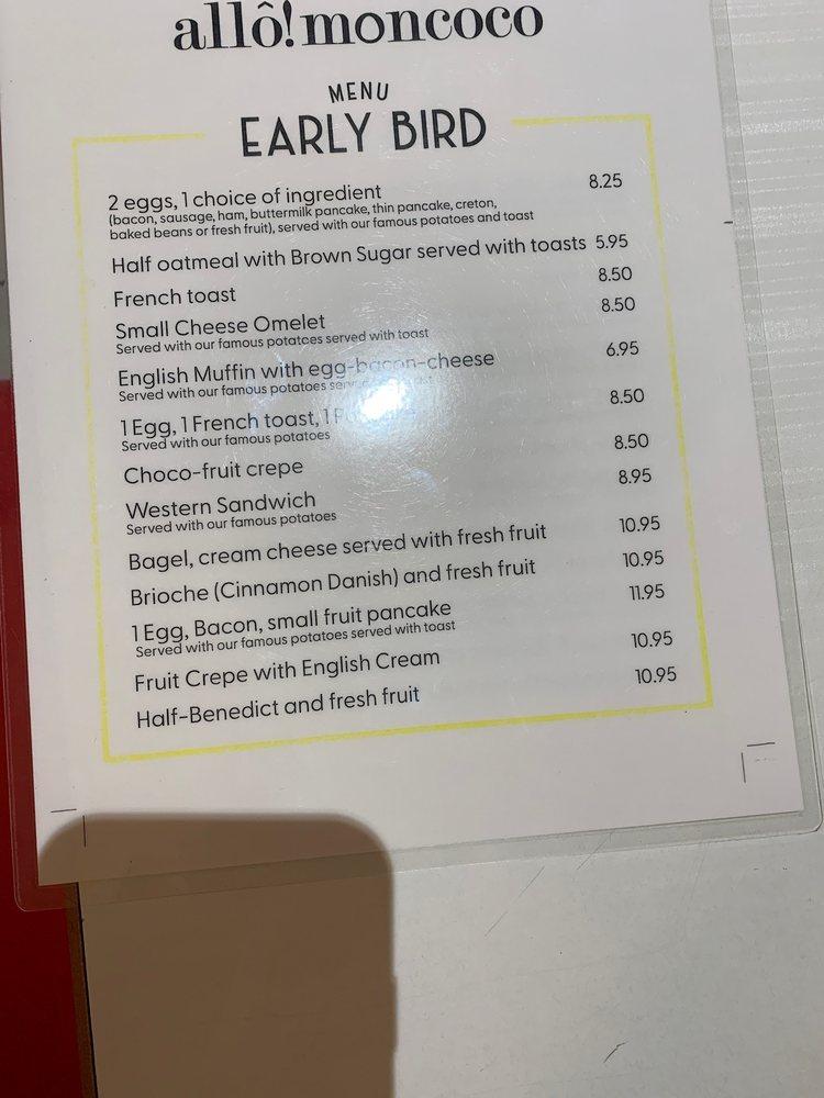 Menu au Allô mon Coco Maisonneuve restaurant, Montréal, Blvd. De ...