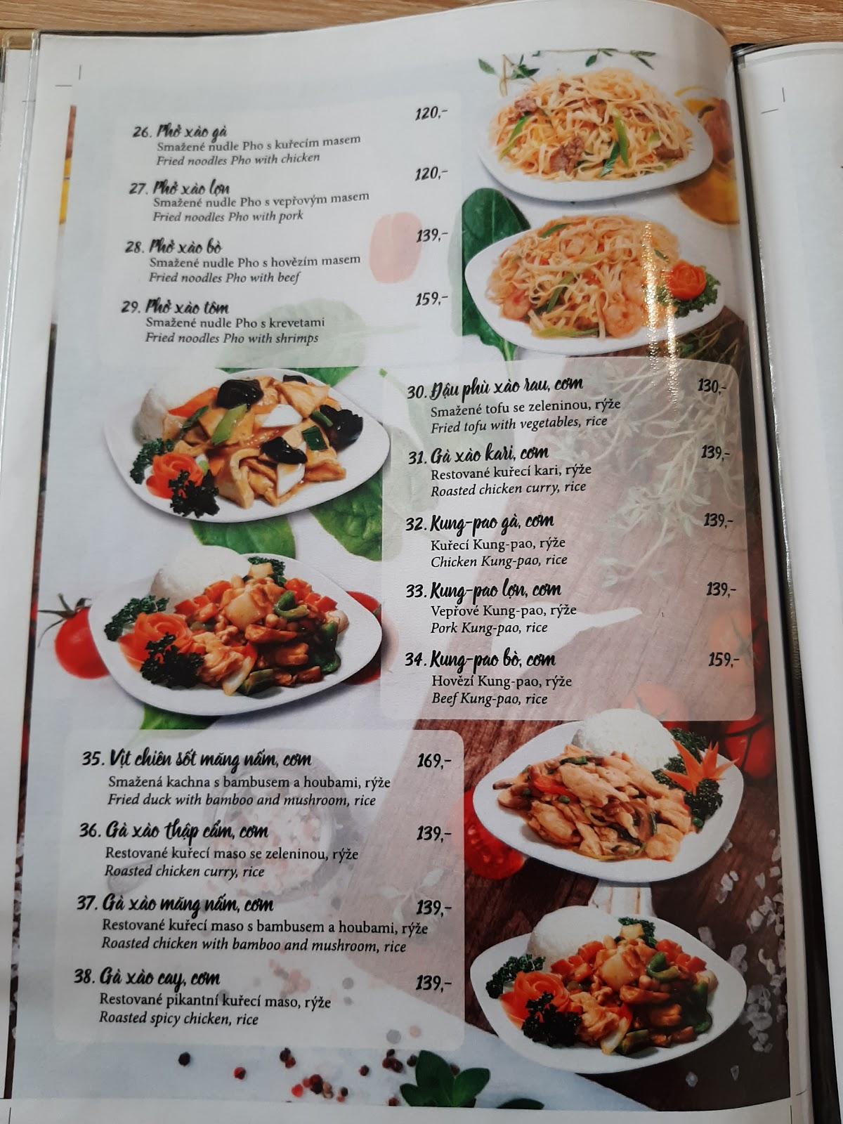 Menu at Gao Restaurant, Pisek