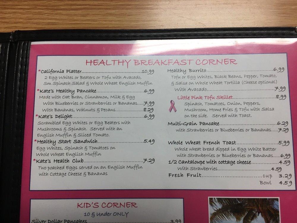 Menu at Kate's Pancake House restaurant, Carolina Beach