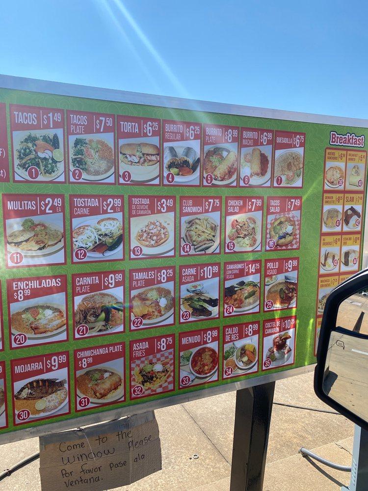 Menu at Don Tapatio Taqueria restaurant, Edmond