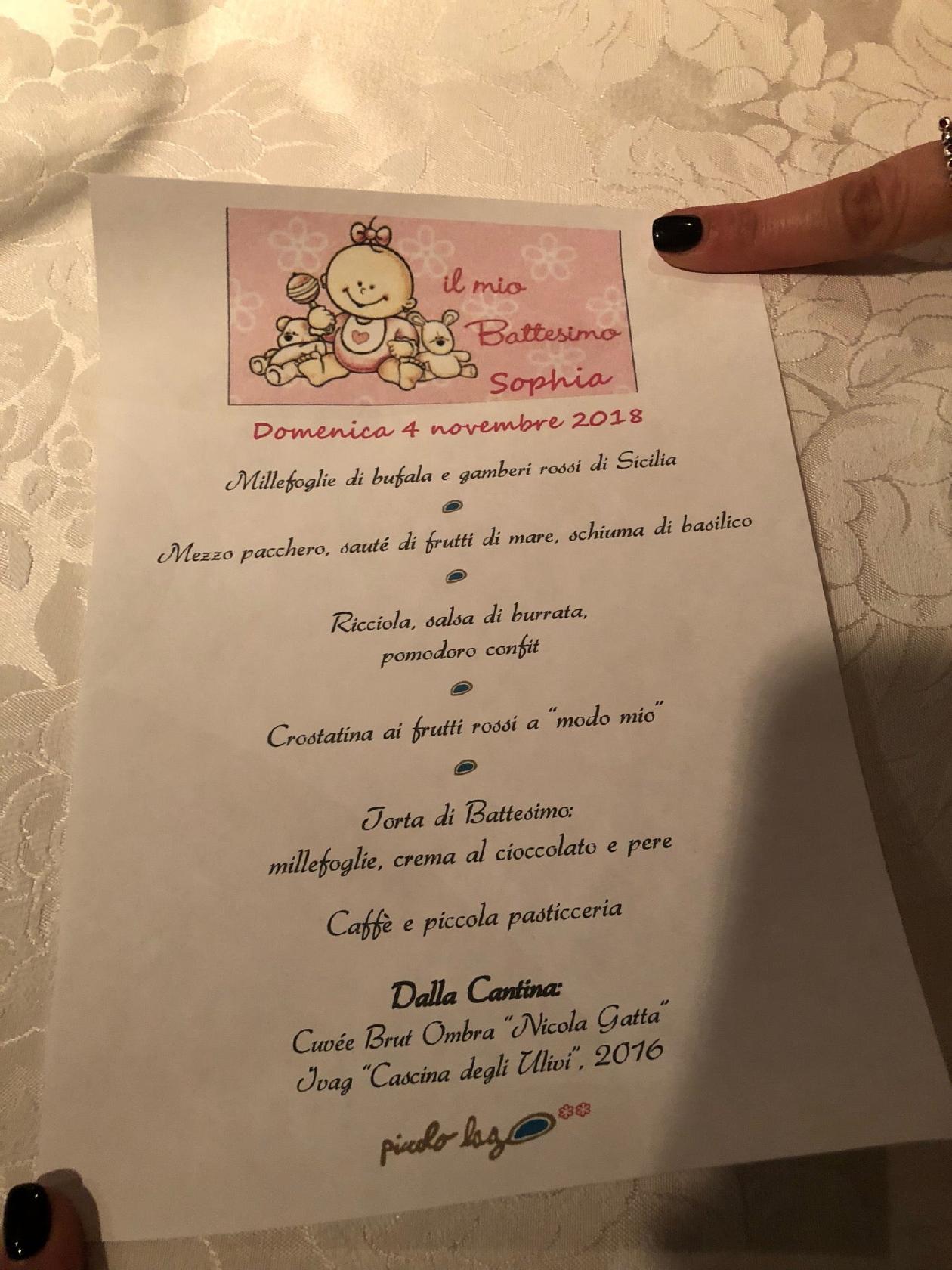 Menu da Ristorante Piccolo Lago, Fondotoce