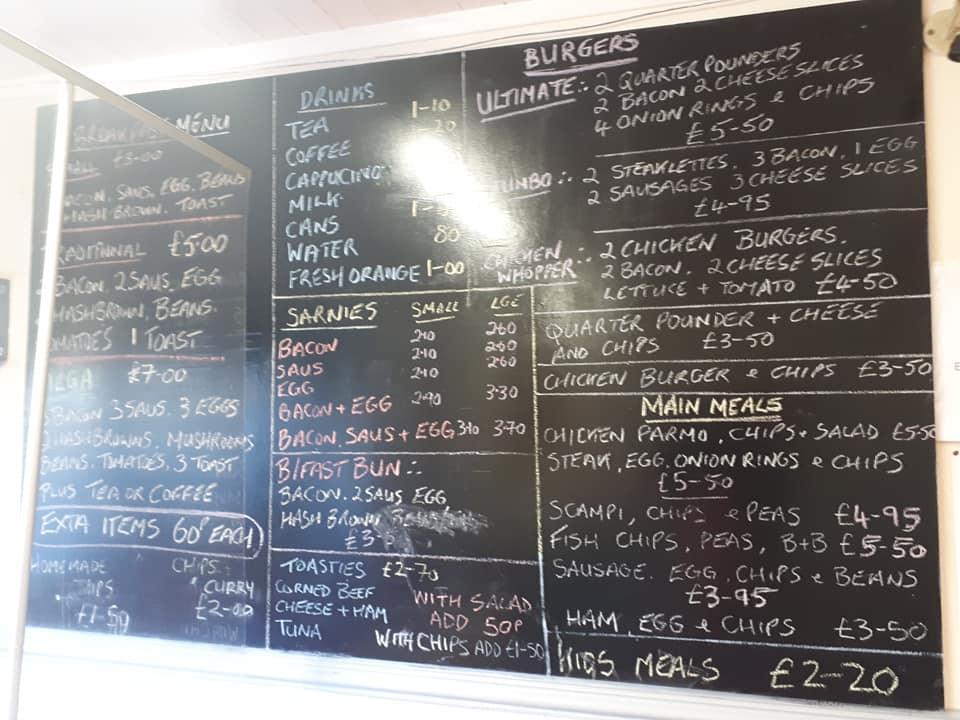 Menu at The Corner Cafe, Shildon
