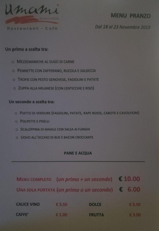 Menu au Umami Restaurant Cafè, Avezzano