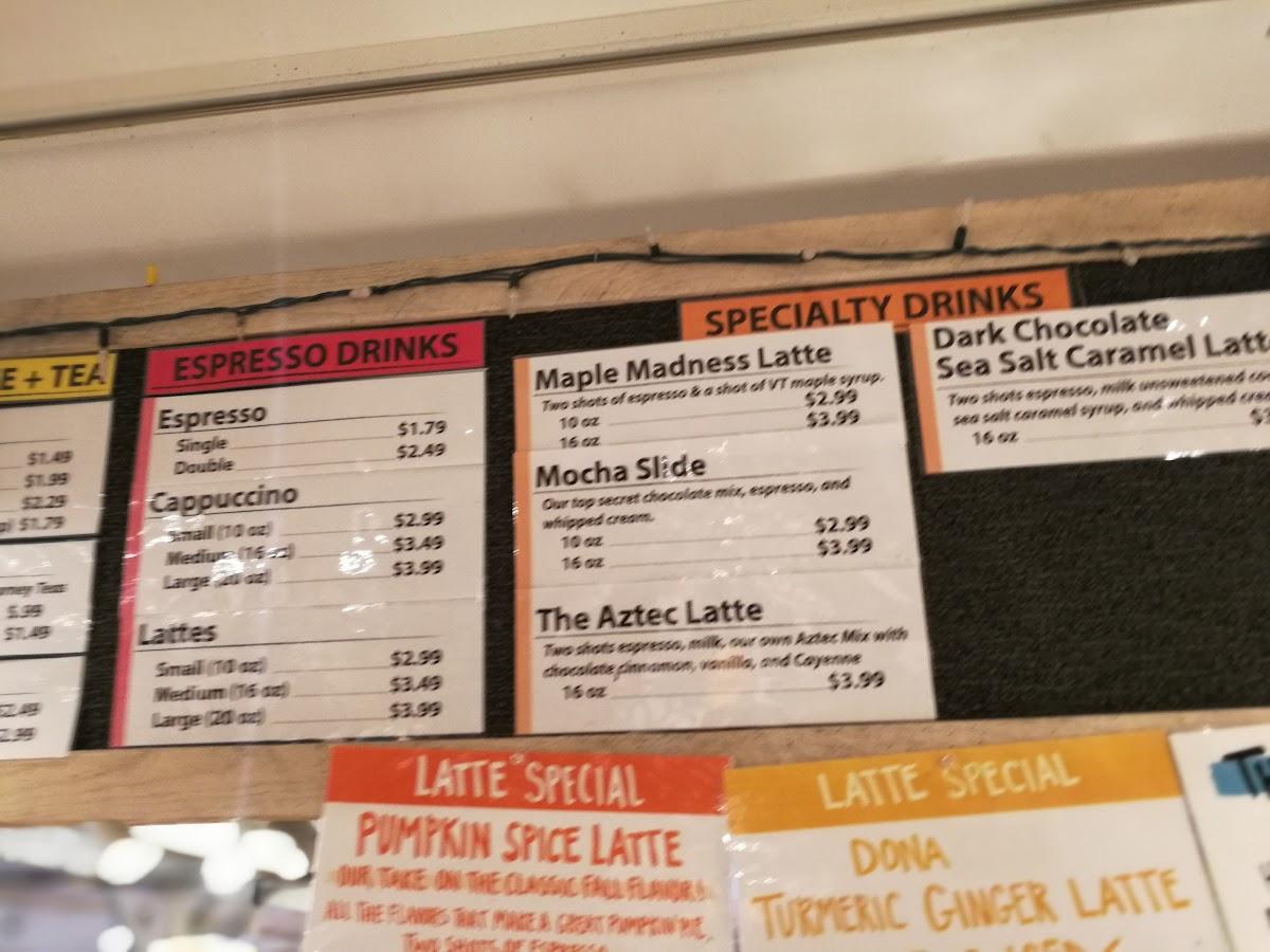 Menu at Woodstock Farmers' Market restaurant, Woodstock