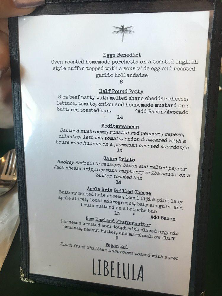 Menu at Libelula restaurant, Fresno
