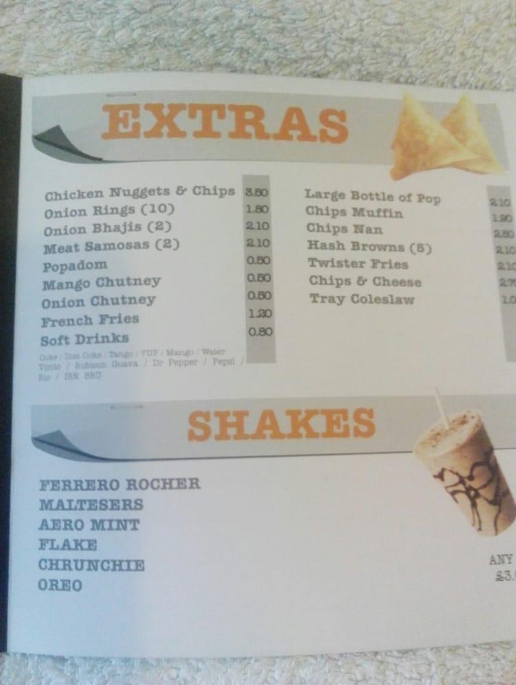 Menu at Royton Pizza fast food, Oldham