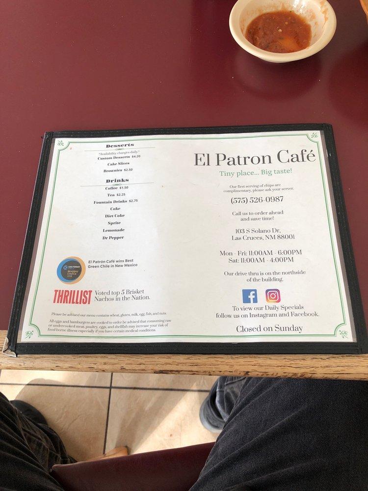 Menu at El Patron Cafe And Catering, Las Cruces