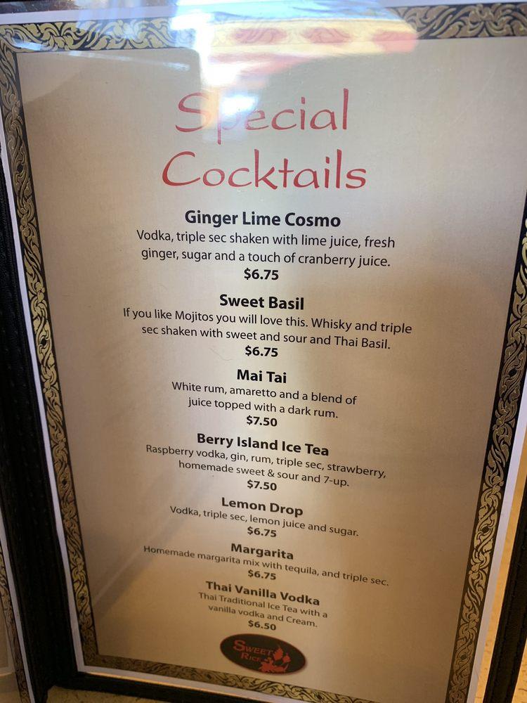 Menu at Sweet Rice Thai Cuisine & Spirit restaurant, Oak Harbor