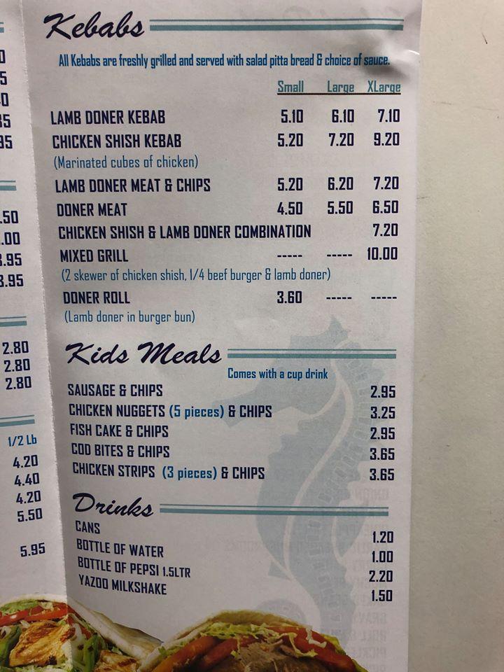 Menu at The Plaice restaurant, Fareham