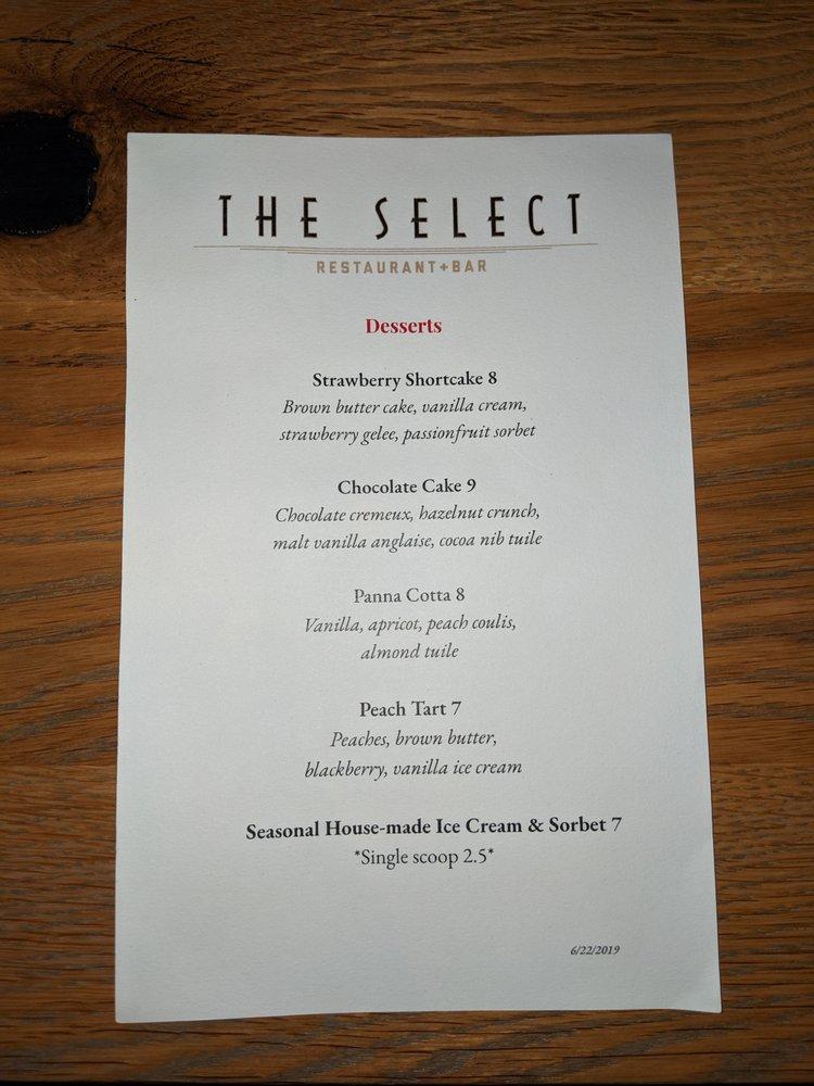 Menu at The Select pub & bar, Sandy Springs