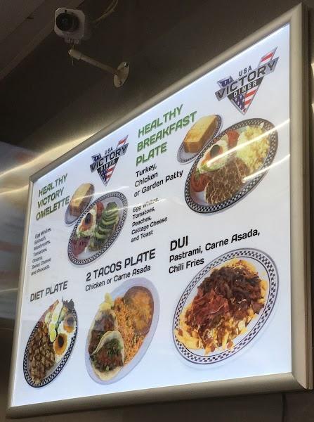 Menu at Victory Diner restaurant, Orange