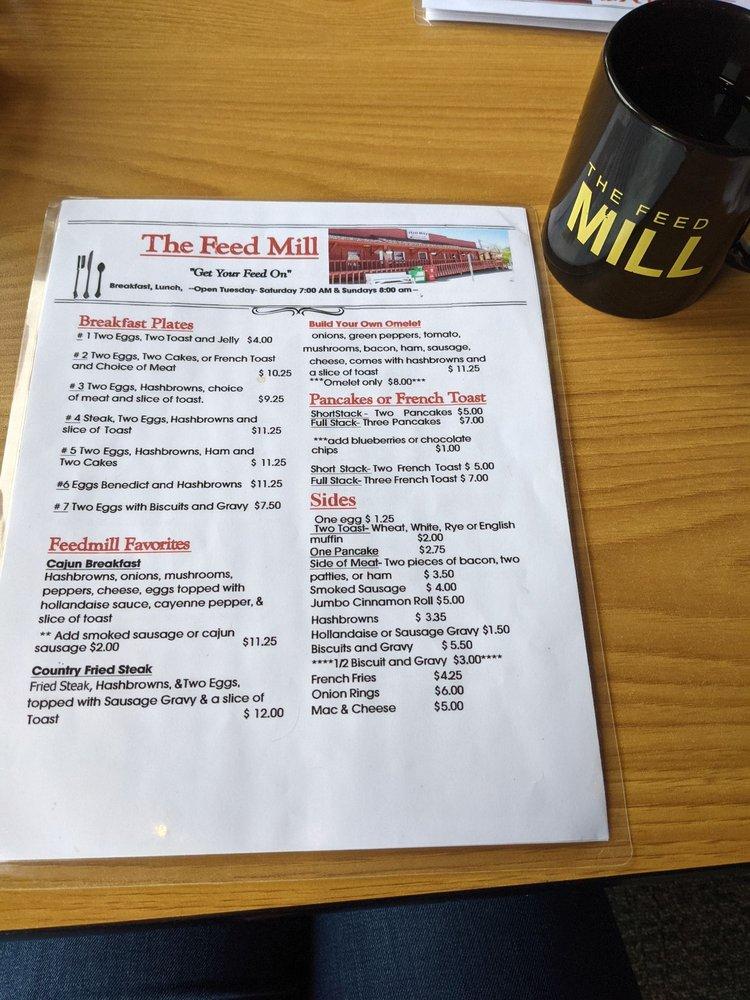 Menu at Feed Mill Restaurant, Jordan