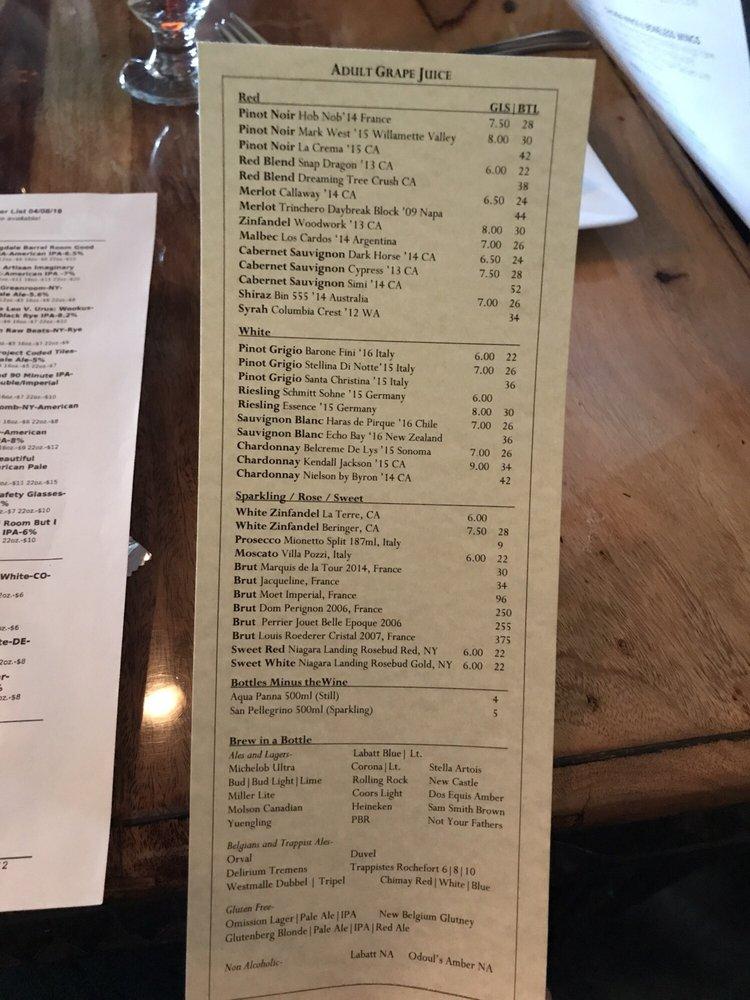 Menu at The Griffon Gastropub, East Aurora