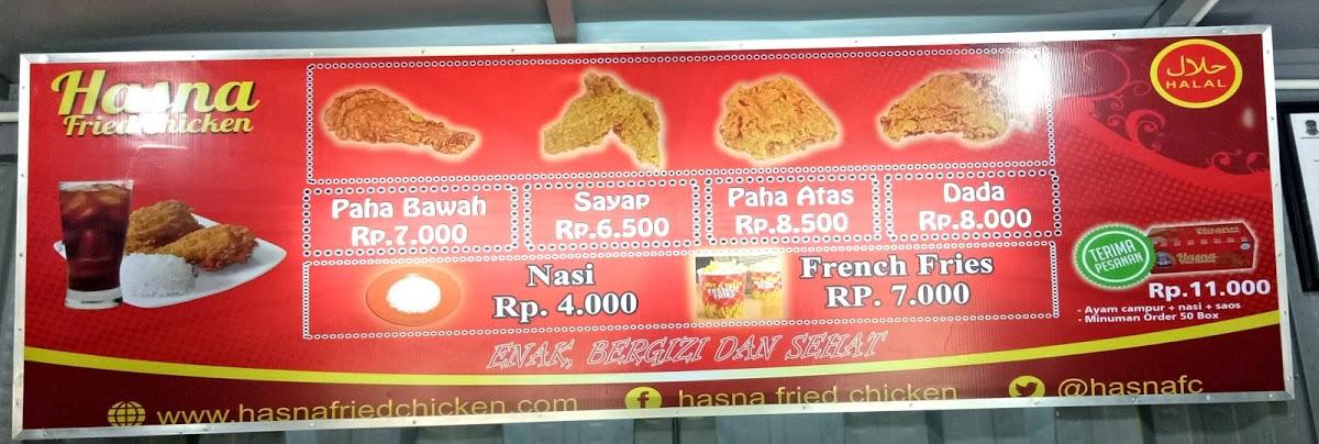 Menu at Hisana Fried Chicken restaurant, Bekasi Regency, Blok