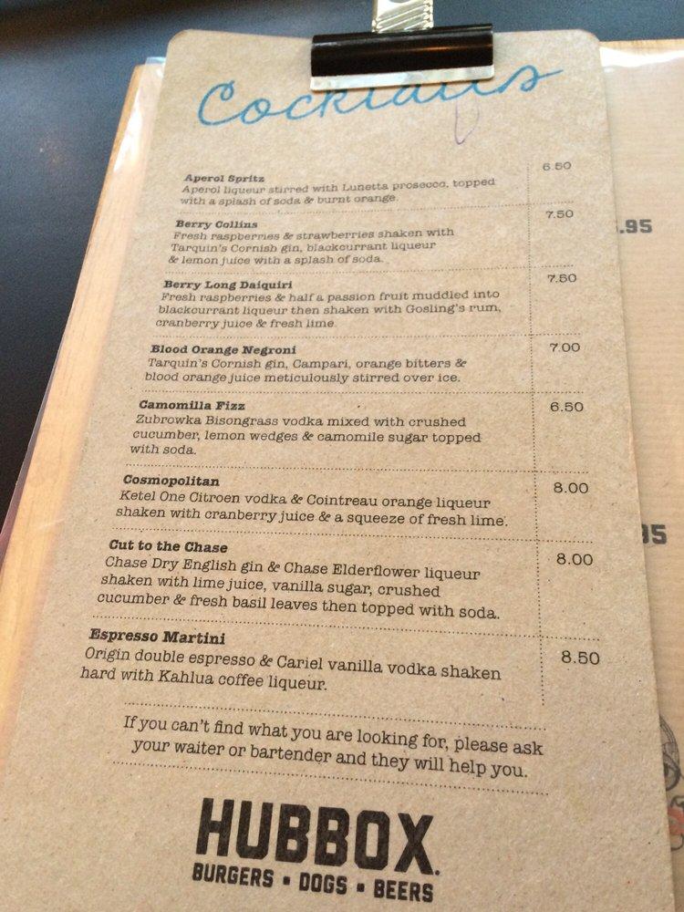 Menu at Hub Box Truro pub & bar, Truro, 116 Kenwyn St