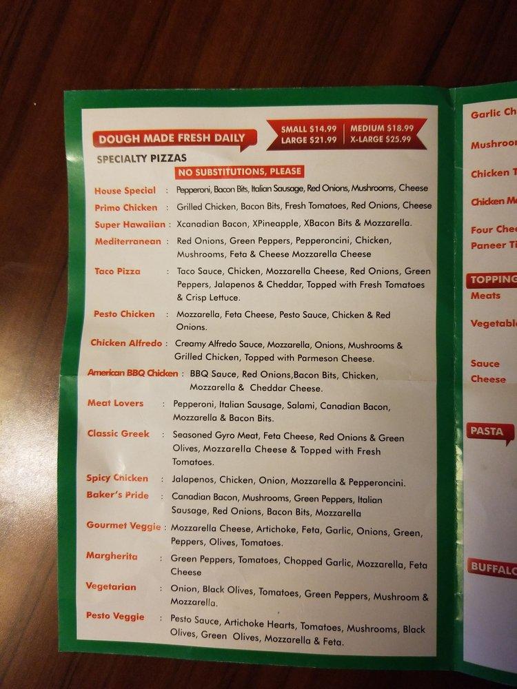 Menu at A Pizza House pizzeria, Everett