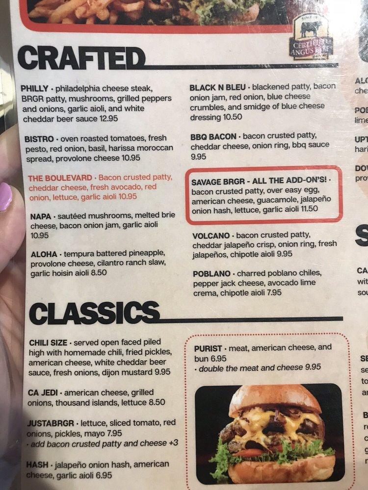 Menu at BLVD BRGR CO. restaurant, Camarillo