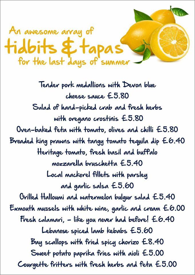 Menu at El Olivo restaurant, Exmouth