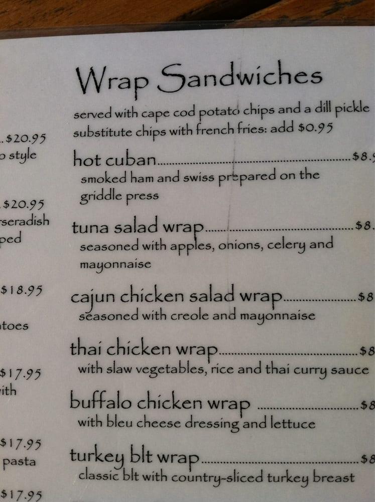 Menu at Raw Bar at the Bluewater Grille, Barnstable