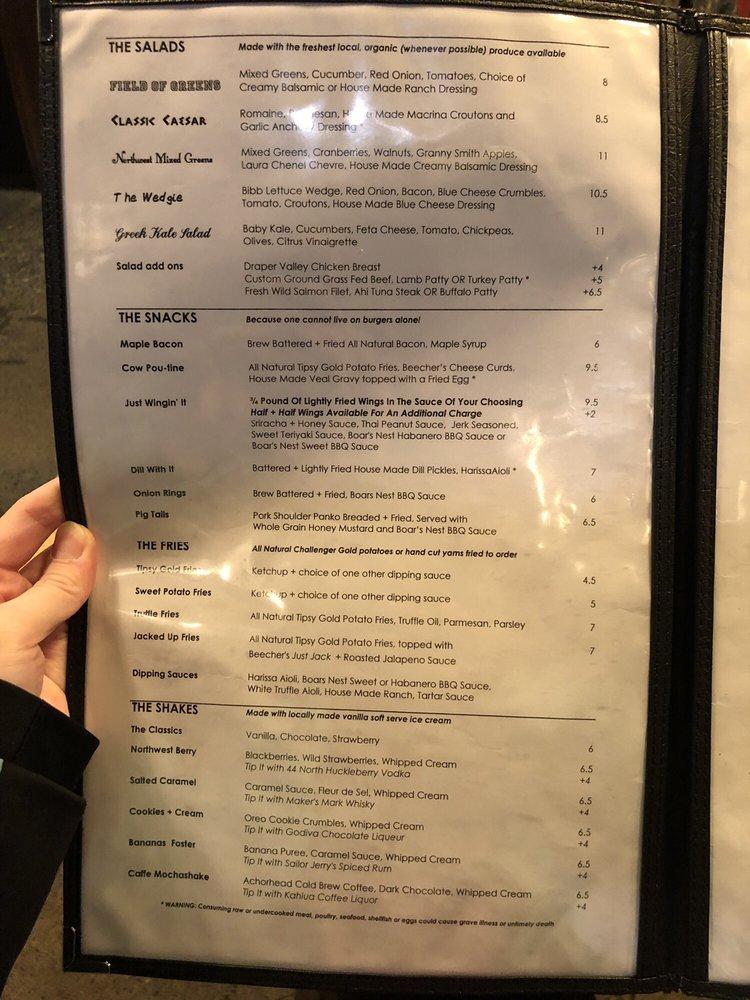 Menu at Tipsy Cow - Woodinville pub & bar, Woodinville