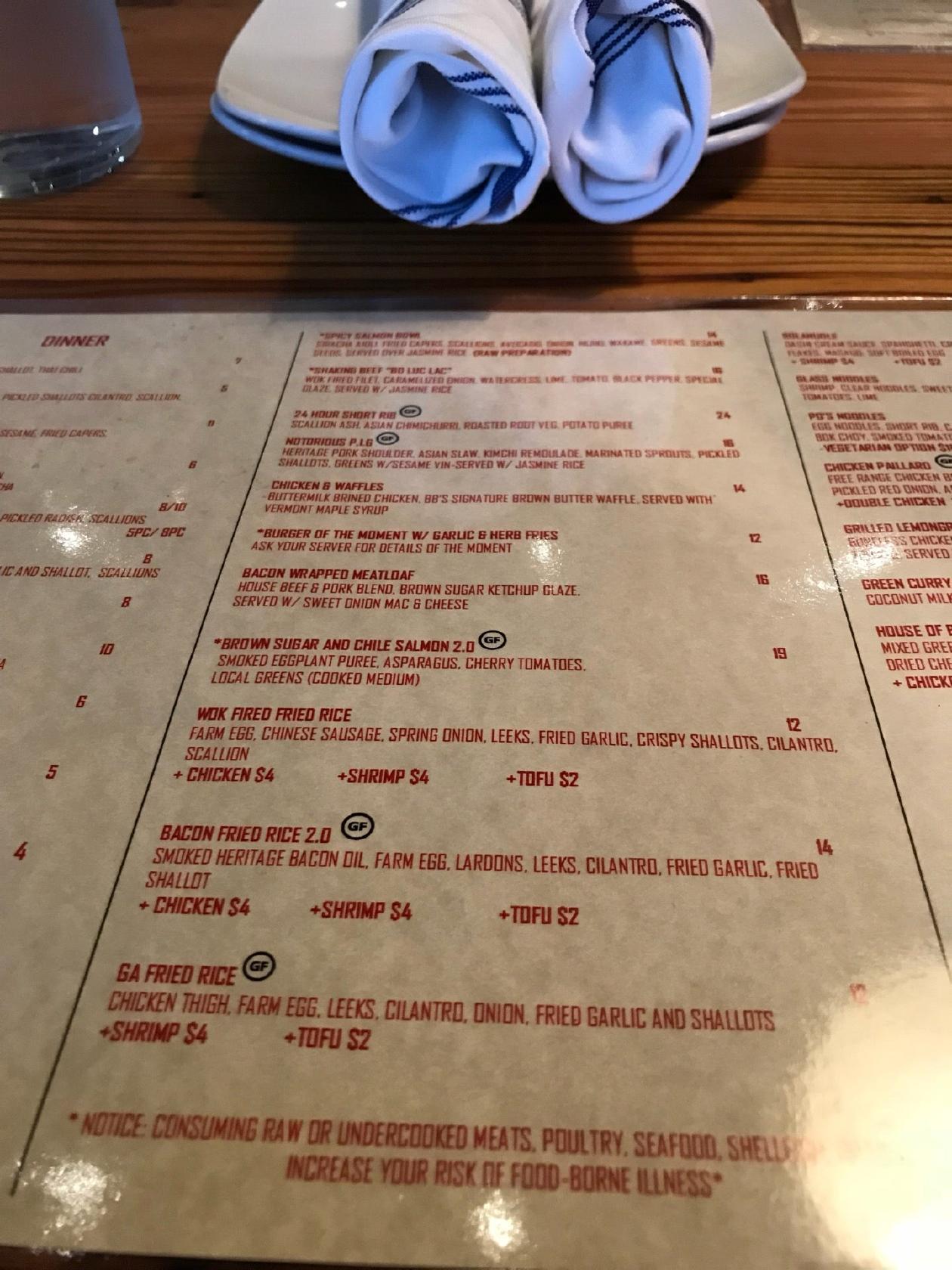 Menu at Ba Bellies pub & bar, Peachtree Corners