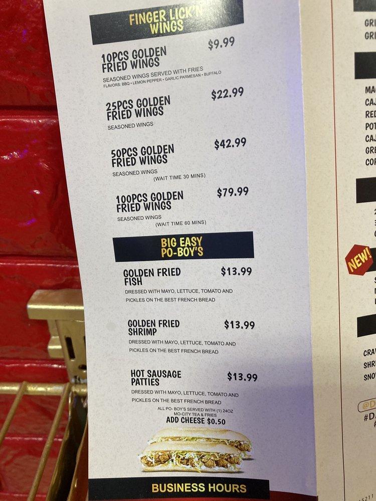 Menu at DaSeaFoodConnect restaurant, Missouri City