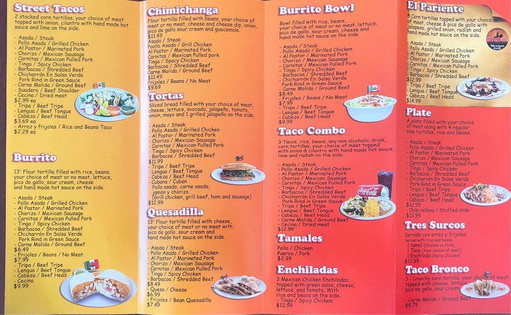 Menu at El Pariente Mexican Grill pub & bar, White Bear Lake