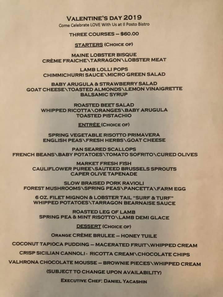 Menu at Il Posto Bistro pub & bar, Canandaigua