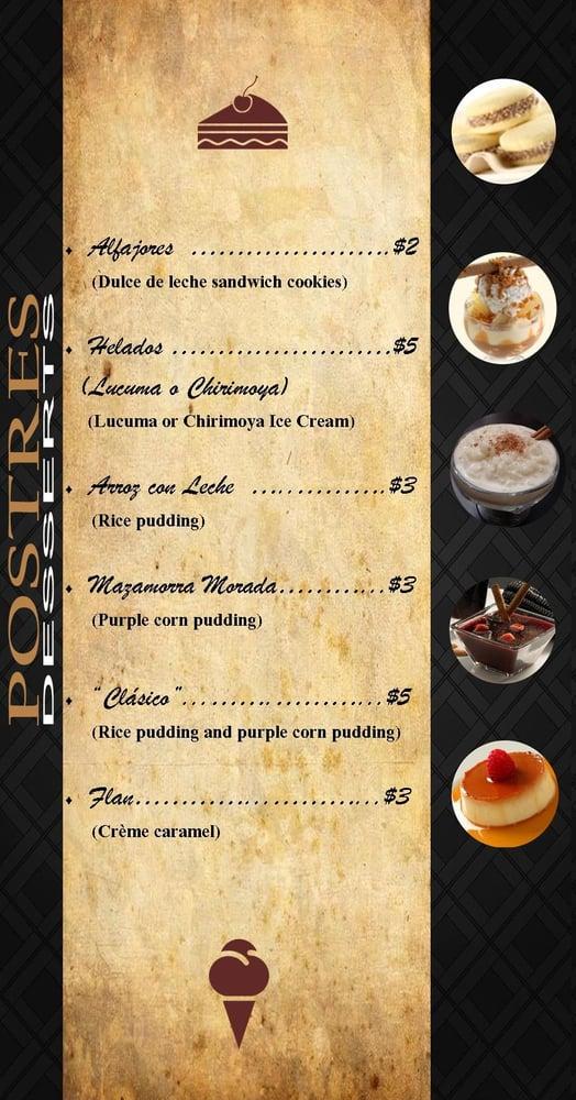 Menu at MACA Peruvian Restaurant, New York City