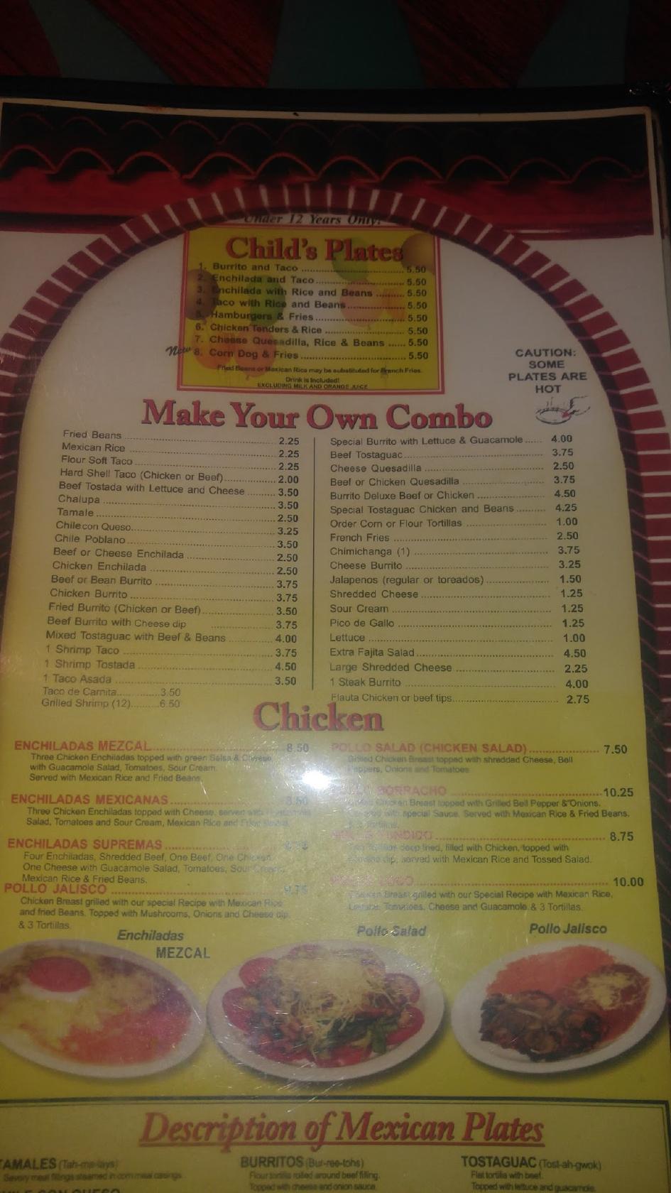 Menu at Mezcal Mexican Bar and Grill, DeWitt, 709 6th Ave