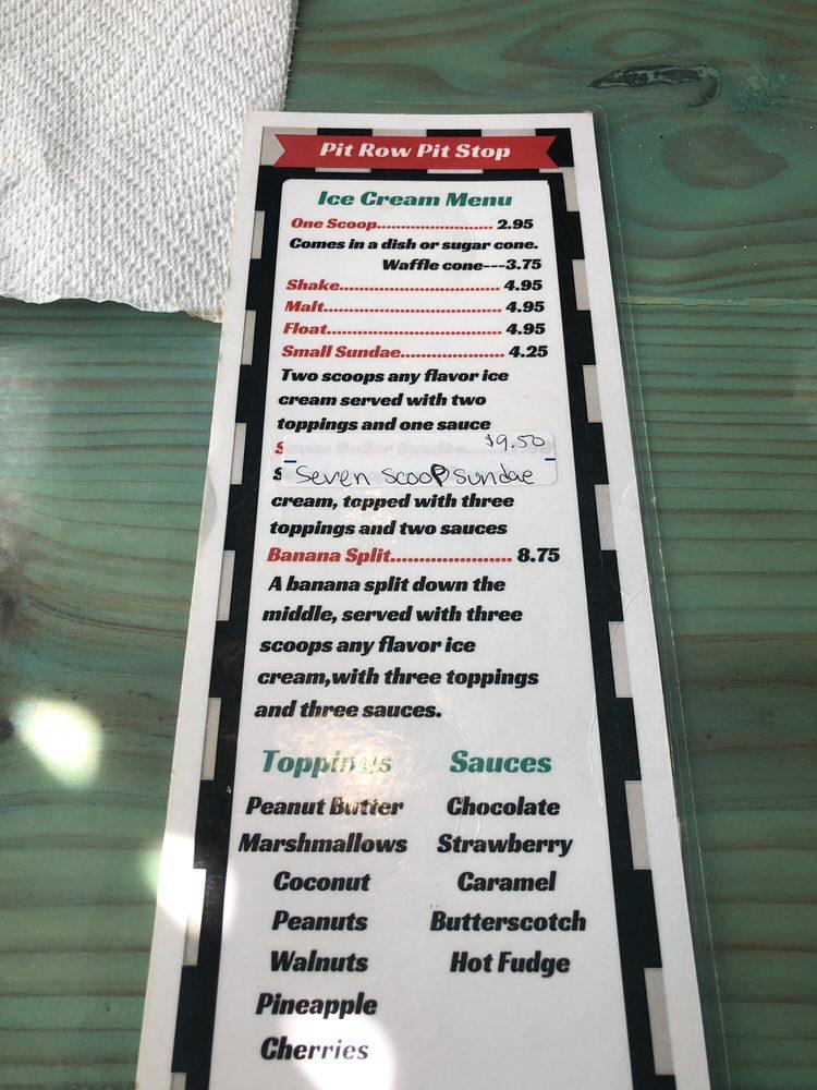 Menu at Pit Row Pit Stop BBQ, Livingston