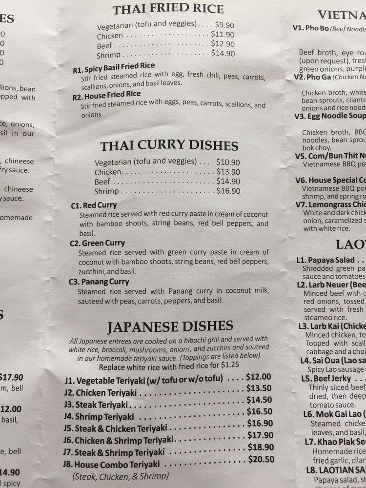 Menu at Mai Phi Authentic Asian Cuisine restaurant, Southern Pines