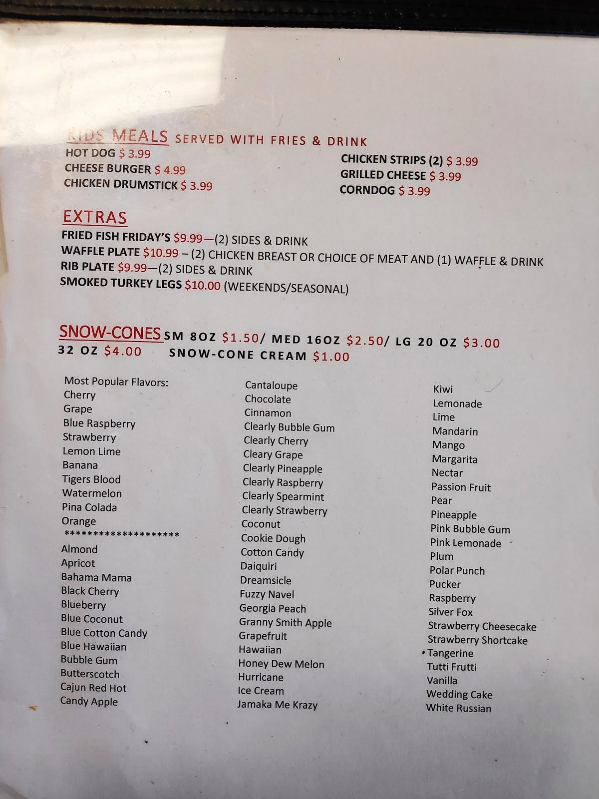 Menu at North Heights Discount & Café cafe, Amarillo