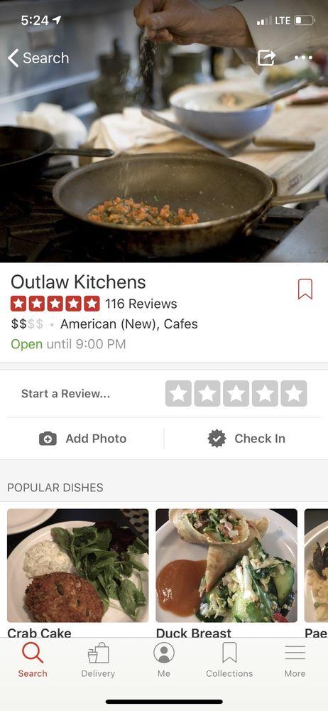 Menu at Outlaw Kitchens cafe, San Antonio