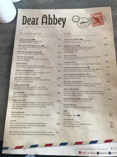 Menu at Quarter Two Cafe, Moonee Ponds