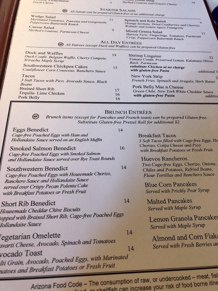 Menu at Main Dining pub & bar, Tucson