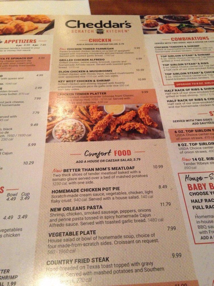 Menu at Cheddar's Scratch Kitchen restaurant, Triadelphia