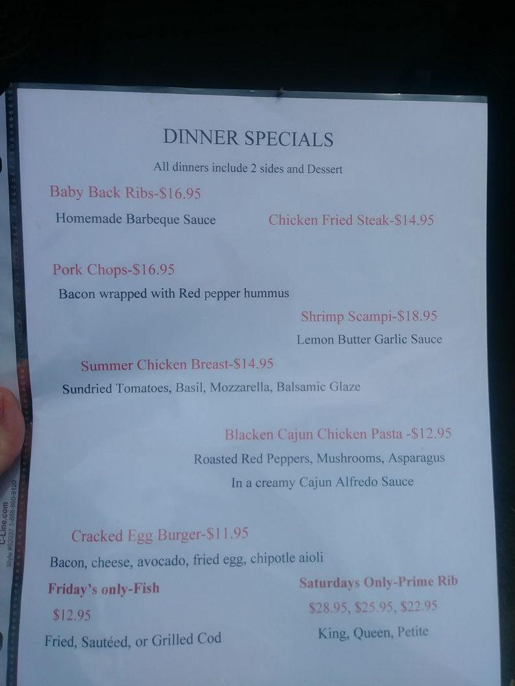 Menu at Cracked Egg Cafe, Kernville