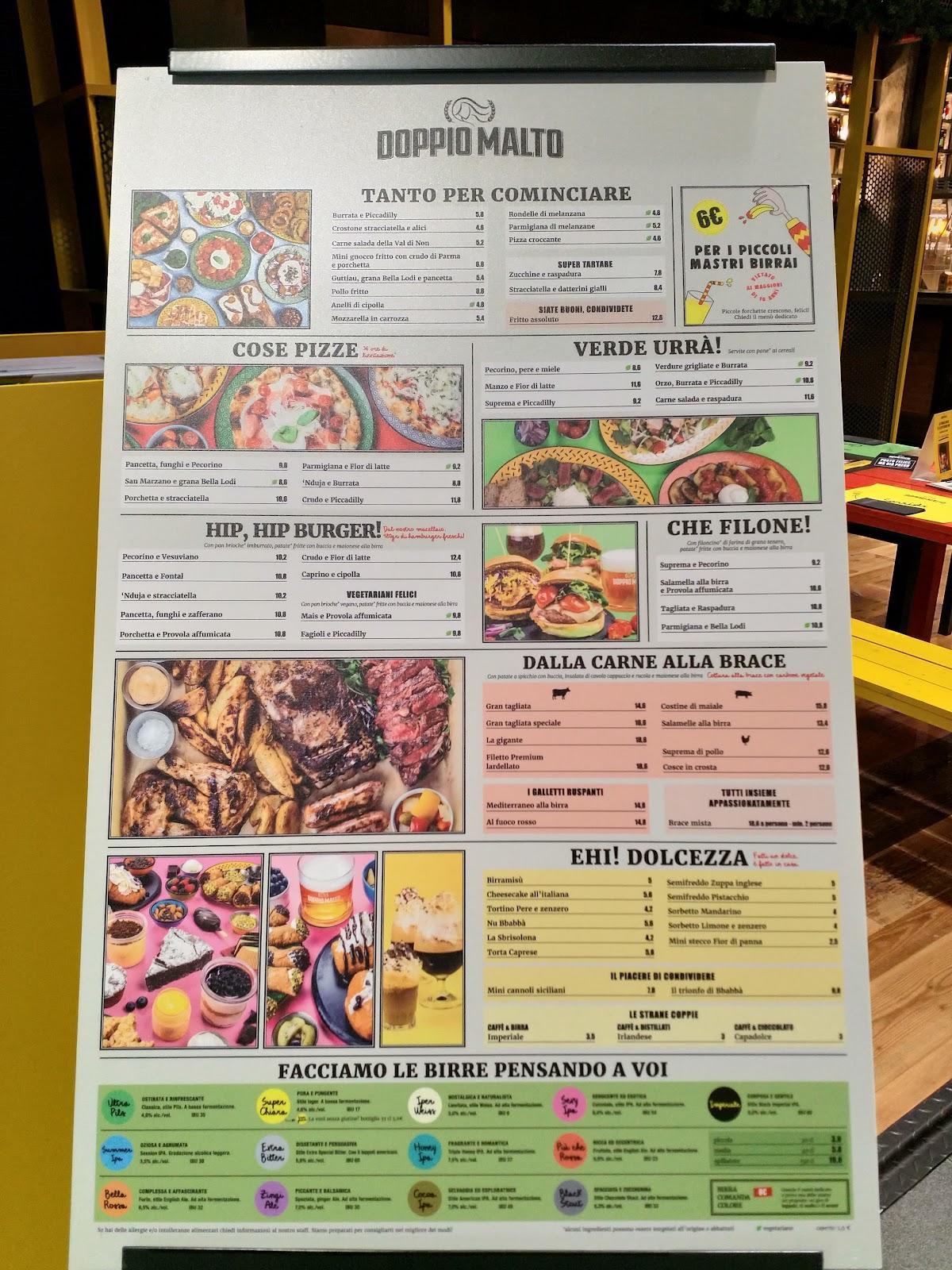 Menu da Doppio Malto Torino ristorante, Torino