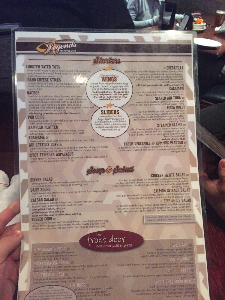 Menu at Legends Pub & Grill, Boise