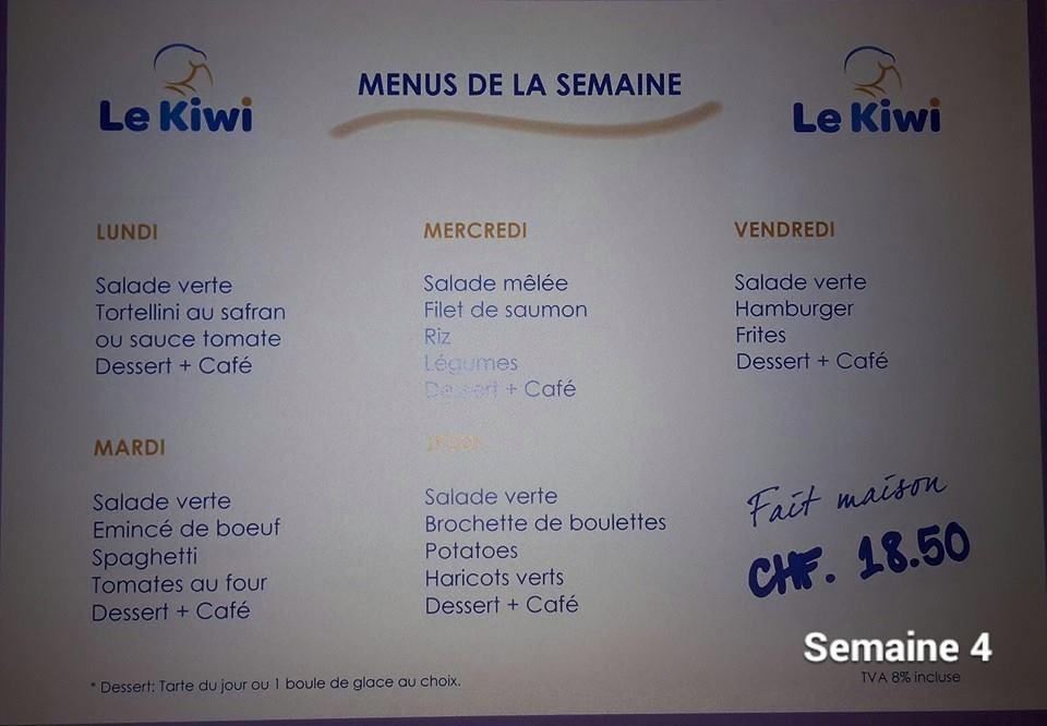 Menu da Café-Restaurant Le Kiwi - Chez LiLi, Morges