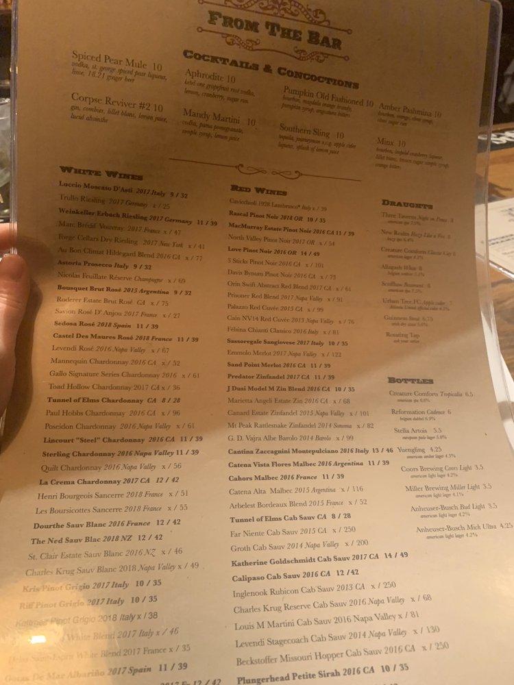 Menu at Century House pub & bar, Woodstock
