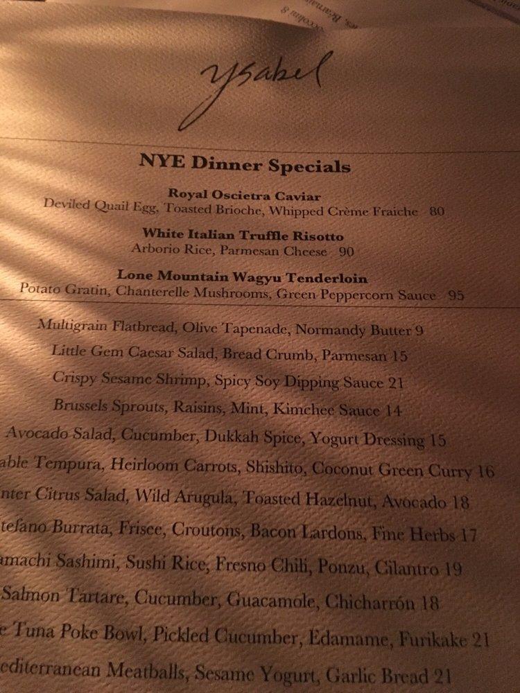 Menu at Ysabel pub & bar, West Hollywood